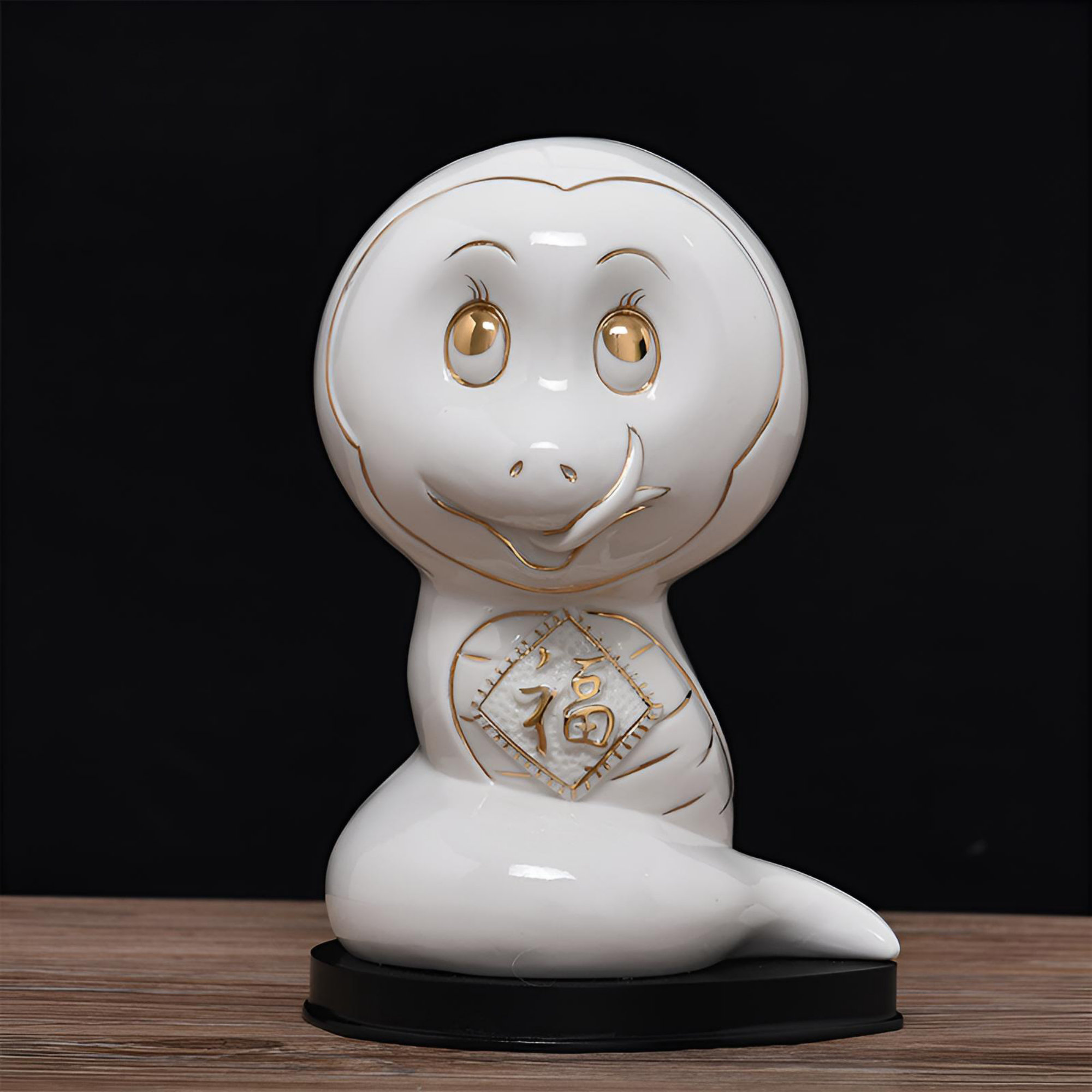 Bungalow Rose "Divine Serpentine Elegance – Glossy Ceramic Centerpiece To Bless Your Space ...